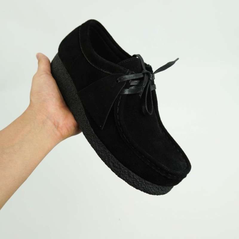 Jual Bt Pantji V3 Suede Full Black Sepatu Kulit Pria Suede All Black ...