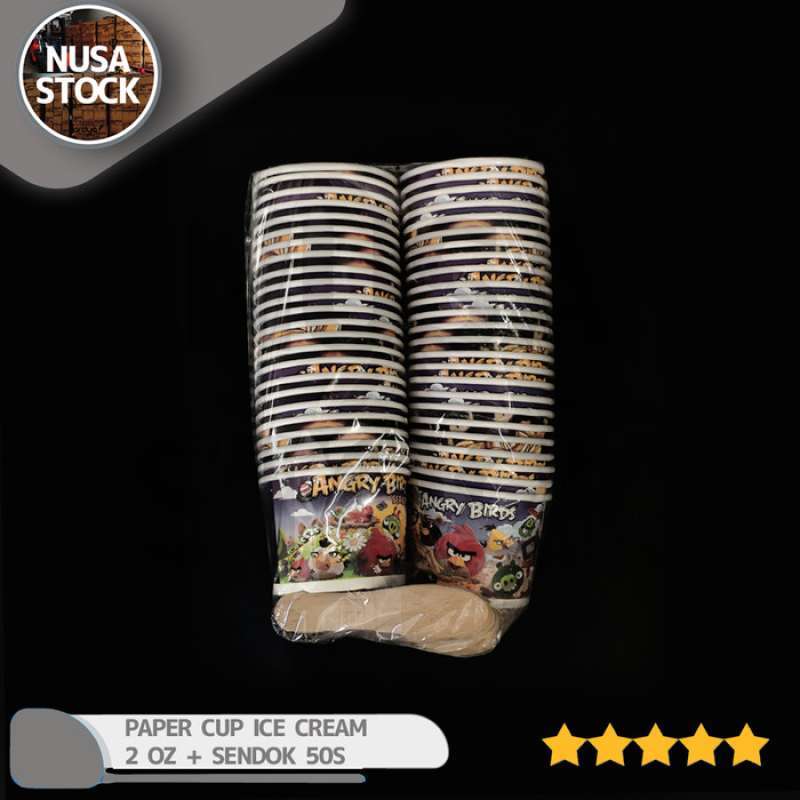 Jual Paper Cup Kertas Es Ice Cream Puding Jelly 2 Oz 65 Ml + Sendok 50 ...
