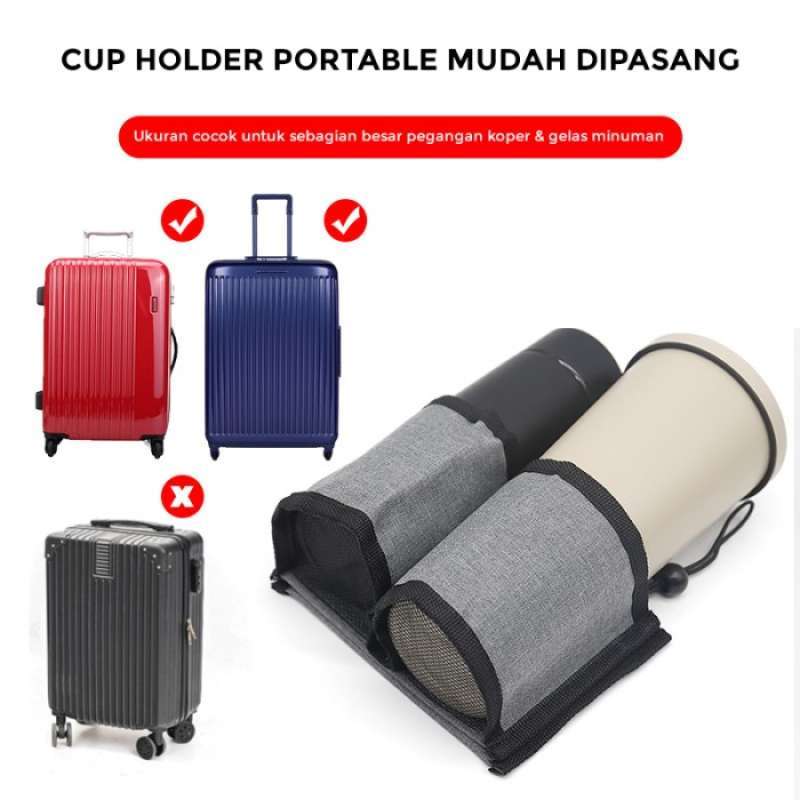 Jual Cup Holder Portable Tempat Kopi Botol Gelas Untuk Handle Luggage ...