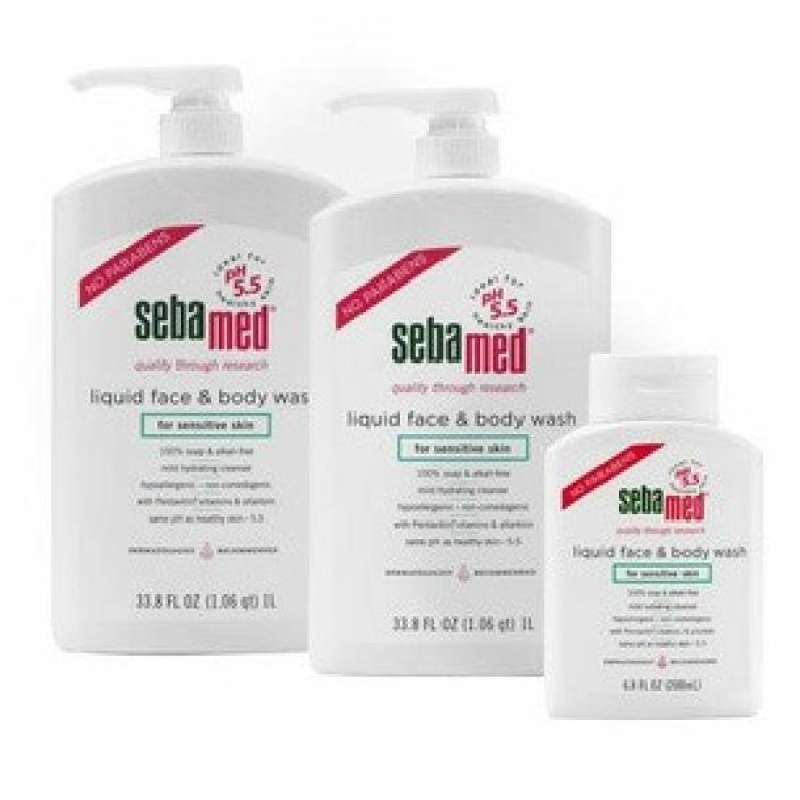 Jual Sebamed 1000ml liquid face & body wash 1 liter lt for sensitive ...