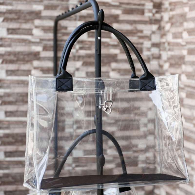 Promo Tas Bening Transparan Tote Kantong Belanja Handle Tas Kukit ...