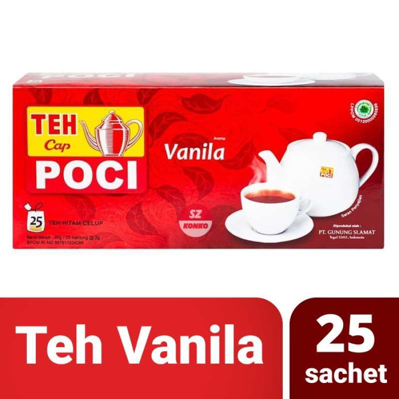 Jual 1 Pak Teh Celup Cap Poci Rasa Vanila Isi 5 Box X 25 Kantung Teh Di ...