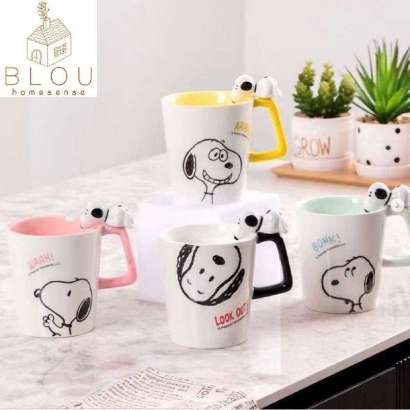 Jual Gelas Snoopy Peanut Snoopy Mug Blou Homesense di Seller Iman Jaya ...