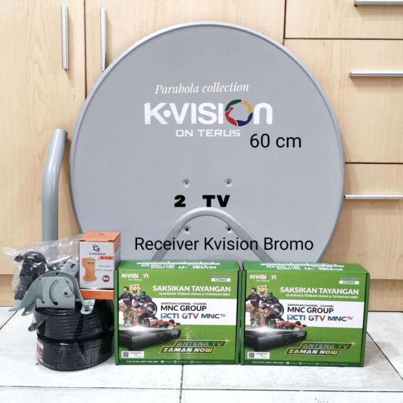 Promo Parabola Kvision 60 Cm Lengkap Untuk 2 Tv/ 2 Receiver Kvision ...