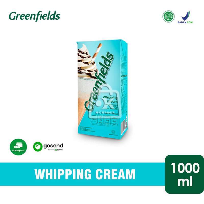 Promo Greenfields Whipping Cream / Whip Cream 1000 ml (KHUSUS INSTANT ...