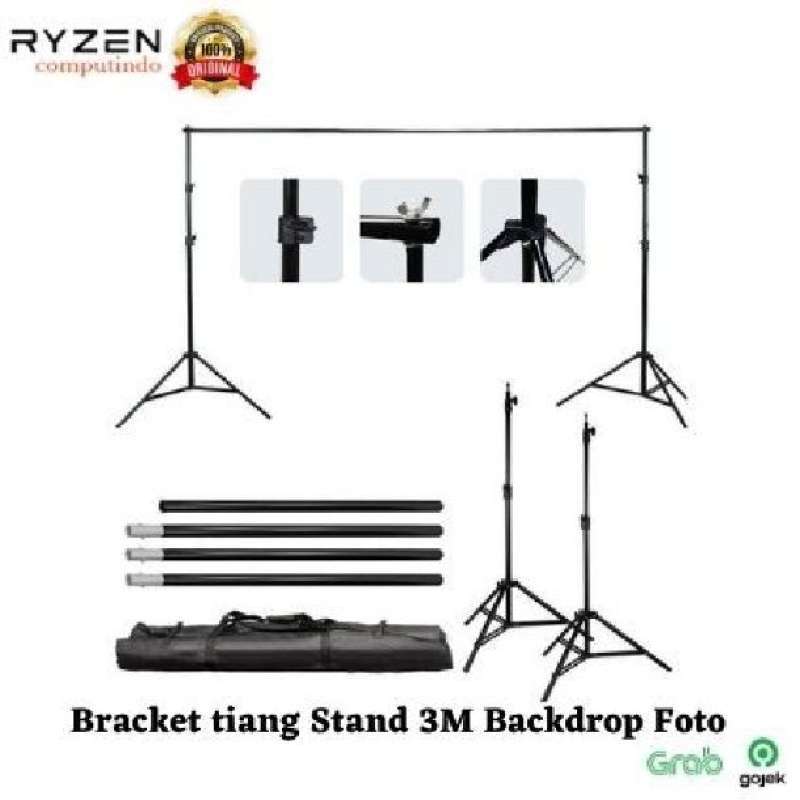 Jual Bracket tiang Stand 3M Backdrop Foto Studio background lighting 3 m di Seller Ryzen ...