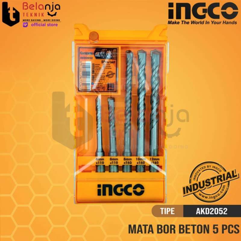 Promo Ingco Sds Plus Hammer Drill Bits Set 5 Pcs Mata Bor Beton Akd2052 Diskon 17% di Seller KSM ...