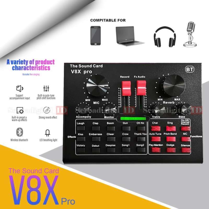Promo Soundcard V8X Pro Usb Headset Microphone Webcast Live Broadcast ...