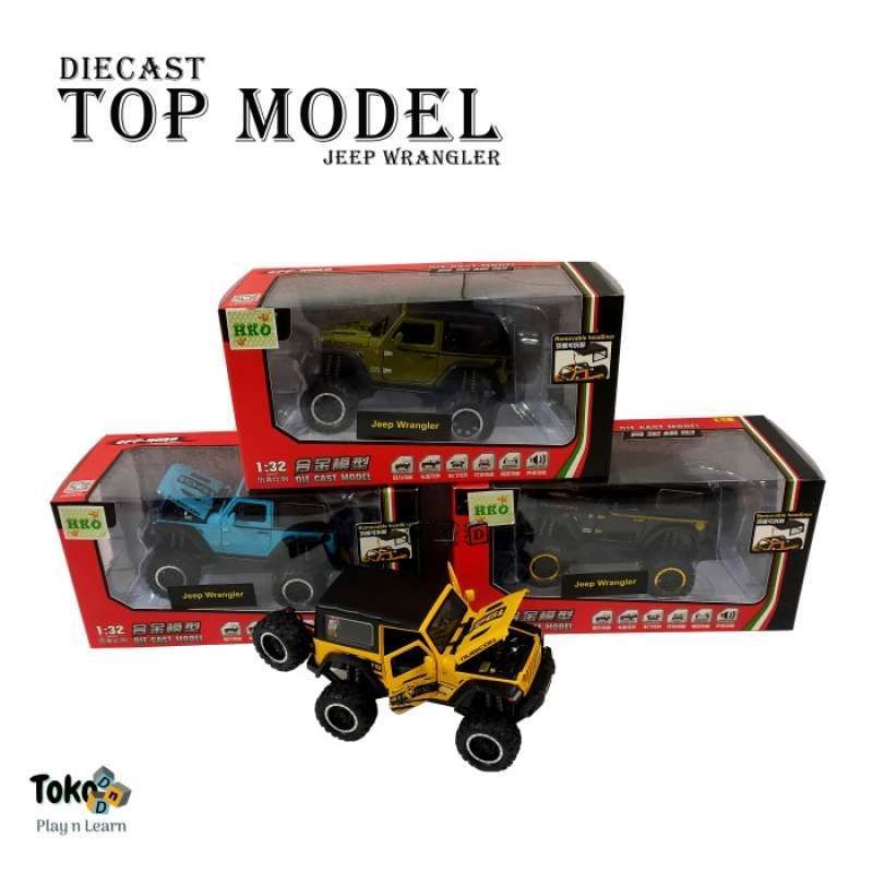 Jual Mainan Anak Diecast Mobil Jeep Wrangler Rubicon Off Road Car 1:32 ...