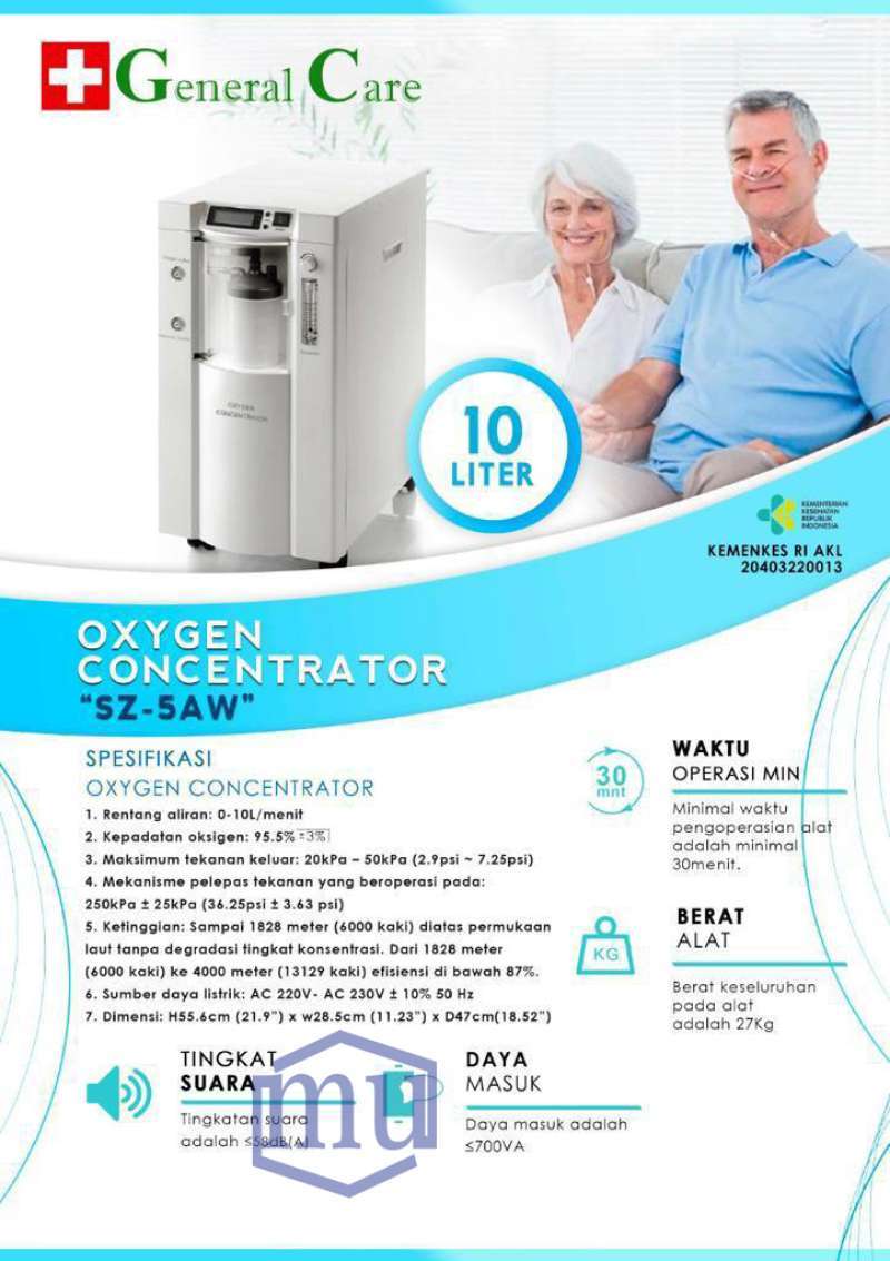 Promo Oxygen Concentrator General Care SZ-5AW / Mesin Penghasil Oksigen ...