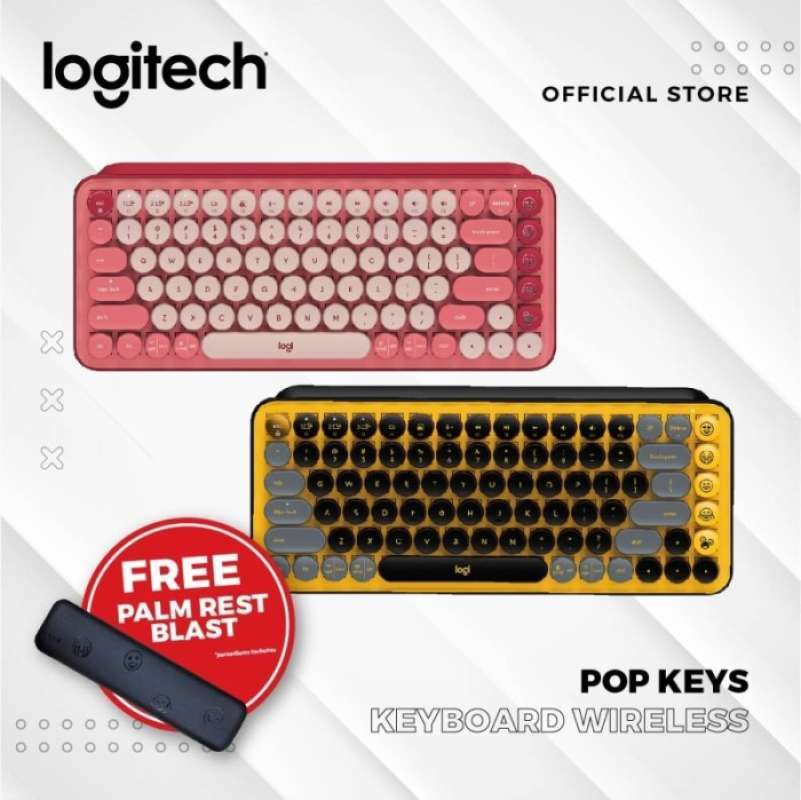 Promo Logitech Pop Keys Keyboard Wireless Mechanical Compact Emoji Keys ...