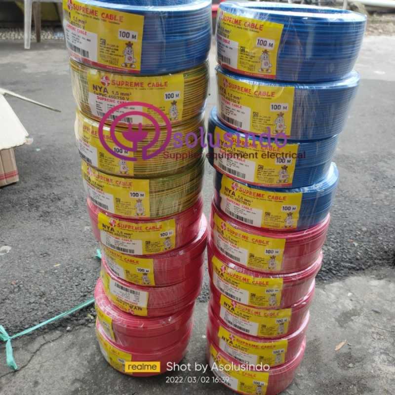 Promo KABEL NYA 1x1,5mm SUPREME - PER ROLL 100 METER - Multicolor Multivariasi Diskon 23% di ...