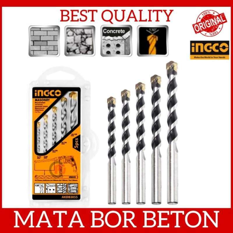 Jual Ingco Mata Bor Beton Tembok Masonry Drill Bit 4 5 6 8 10 12mm ...