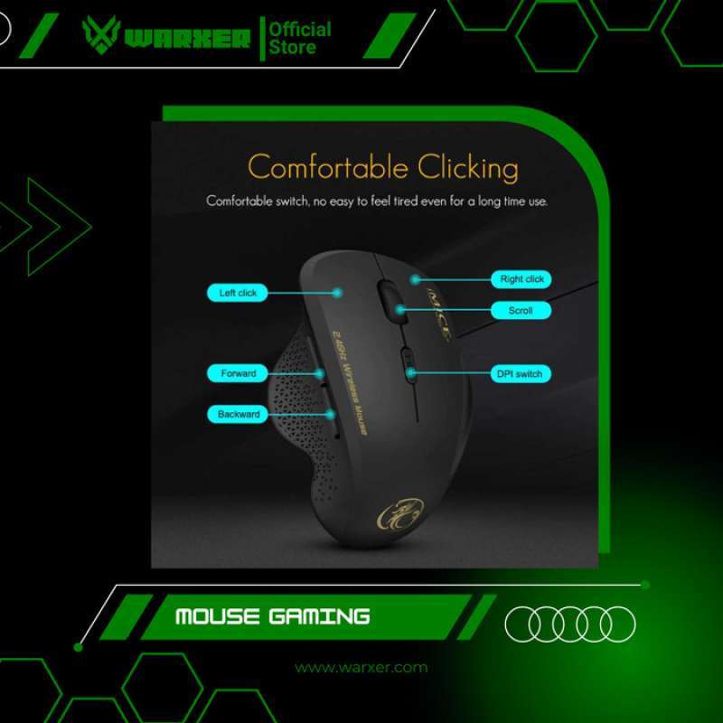 Promo Imice Wireless Gaming Mouse Ergonomic 1600 Dpi Silent Edition ...