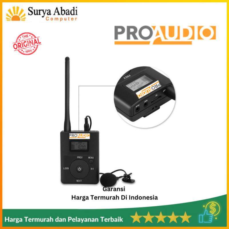 Jual ProAudio Transmitter FM Radio Portable Microphone Tour Guide ...