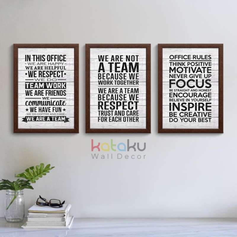 Promo Set Hiasan Dinding Kantor Ruang Kerja Poster Motivasi Office ...