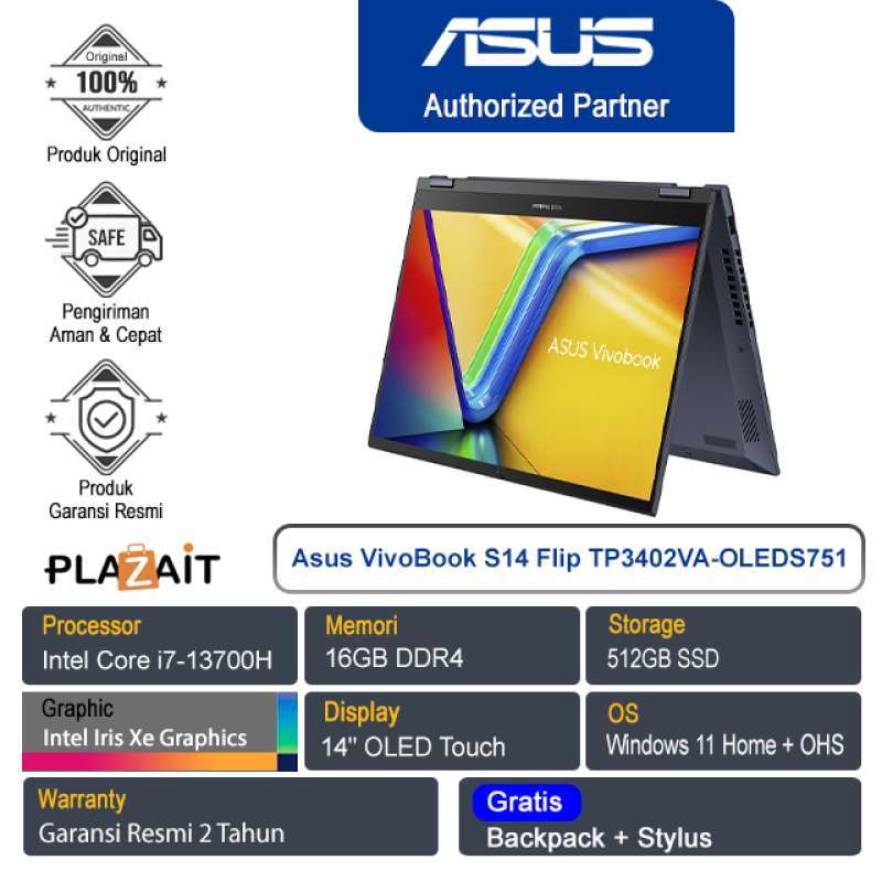 Jual Asus Vivobook S14 Flip Tp3402va-oleds751 Oleds752/intel Core I7 ...
