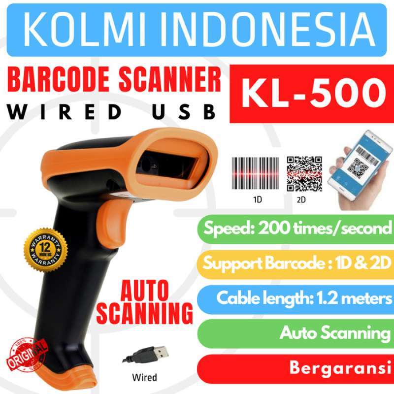 Promo Kolmi Barcode Scanner 2D Qr Code Wired Kl500 Diskon 33% di Seller AM STORE - Kapuk, Kota ...