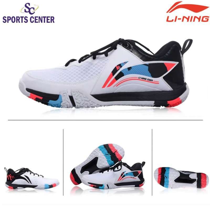 Jual New Sepatu Badminton Lining Saga Ii / 2 Lite Aytt003 White Black ...