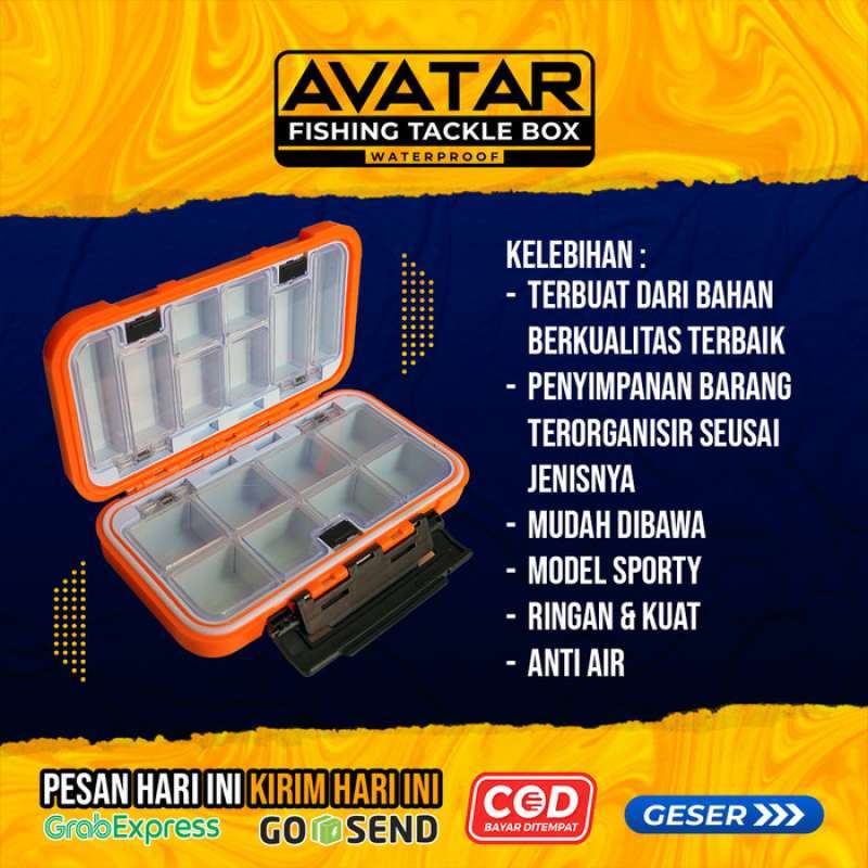 Jual Avatar Tackle Box Pancing 16x9x5cm Tool Setportable Fishing ...