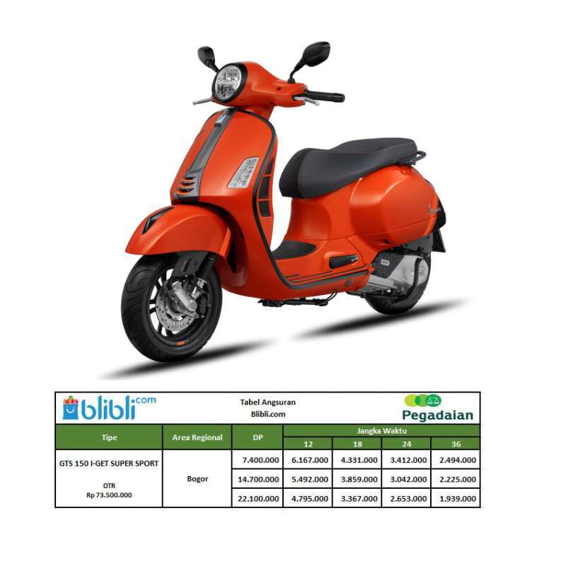 Jual Pegadaian - [dp] Vespa Gts Super Sport 150 I-get Abs Sepeda Motor [otr Bogor] - 20% 18 ...