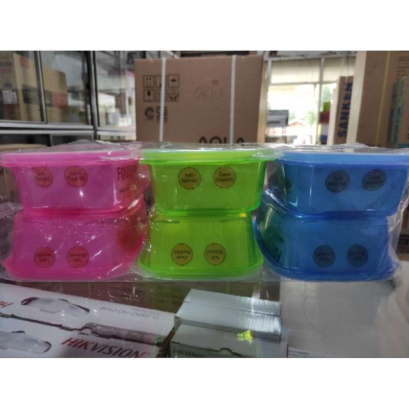Jual 1/2 Lusin Wadah Makanan Kontainer Makanan Food Kontainer Plastik ...