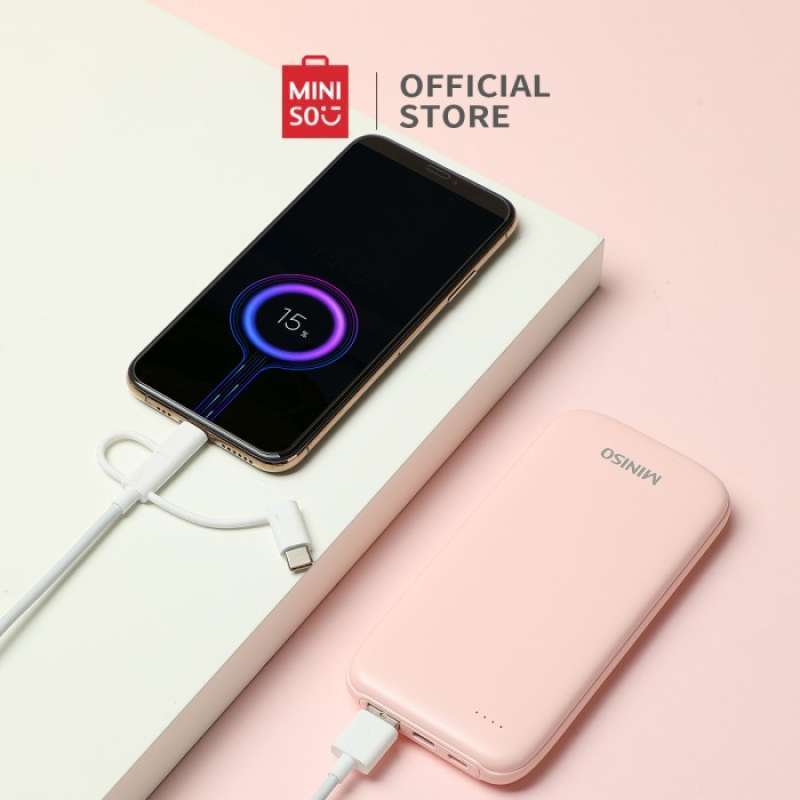 Jual Miniso Power Bank Ultrathin 10000mah Mircro Usb Type-c Dual Input ...