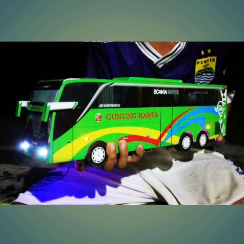 Promo Miniatur Bis Miniatur Bus Gunung Harta Tronton full lampu led ...