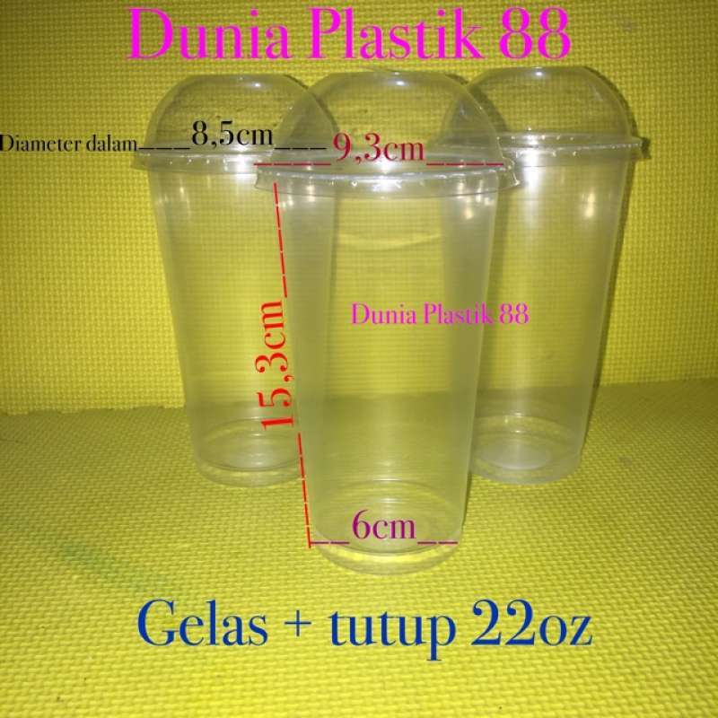 Jual Isi50pcs Gelas 22oz + Tutup Cembung Goodsip Cup Plastik Pp Dome ...