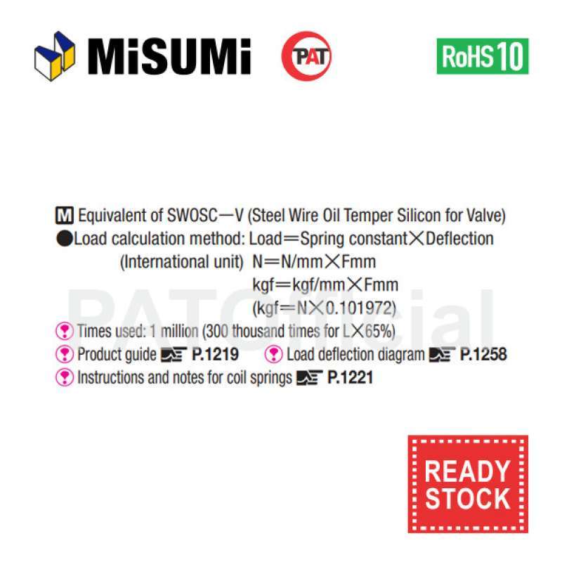 Jual Misumi Coil Springs -super High Deflection Swu31-100 Di Seller ...