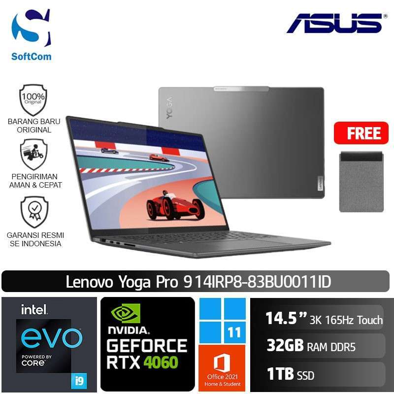 Jual Lenovo Yoga Pro 9 11id Ultrabook [core I9-13905h Evo/32gb/1tb Ssd ...