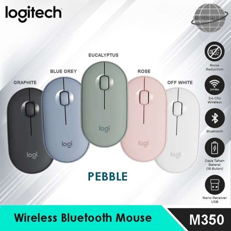 Jual Logitech Pebble M350 Mouse Wireless Bluetooth Slim Silent Original - G Di Seller Indah ...