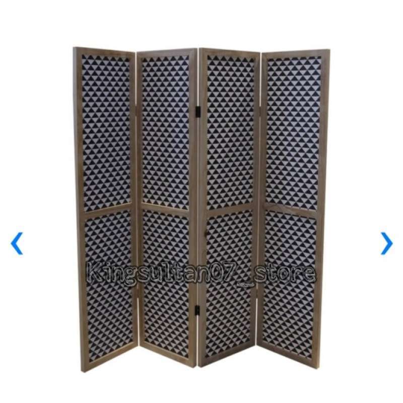 Promo Pembatas Ruangan/Sekat Ruangan/Panel 4 Lipat 180X181X3 Cm - Hitam ...