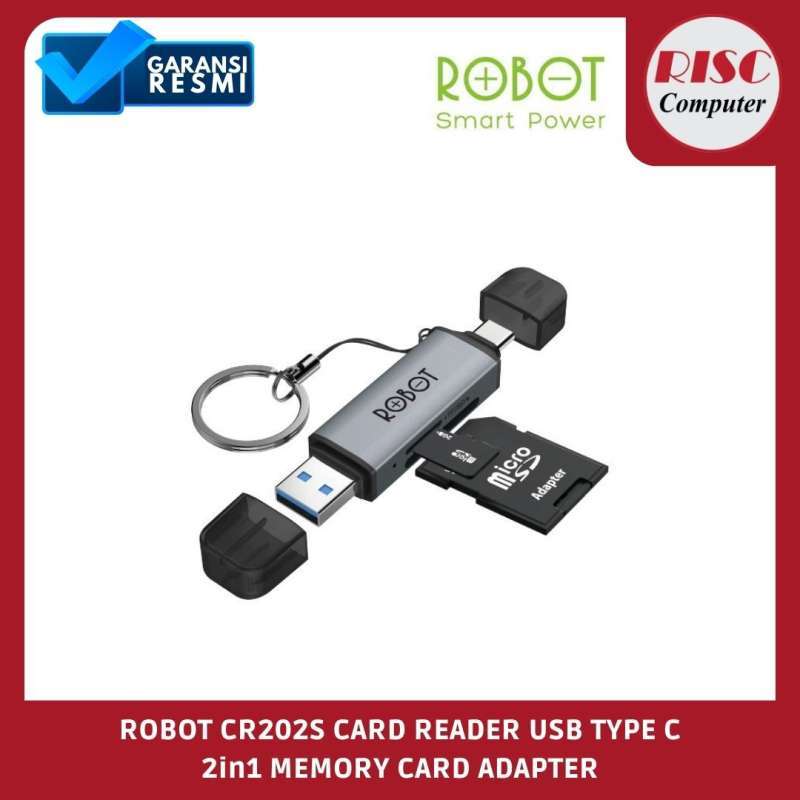 Jual ROBOT CR202S Card Reader USB Type C 2in1 Memory Card Adapter di ...