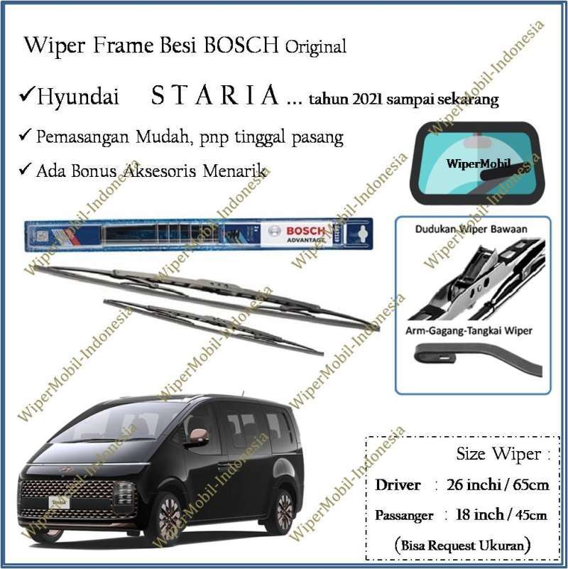 Promo Wiper Frame Besi Bosch Hyundai Staria Tahun 2021 2022 2023 2024