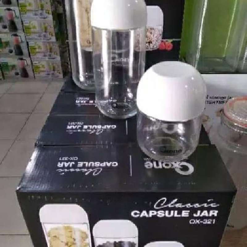 Jual Oxone Toples kaca tabung set 3pc OX-321 - Classic Capsule Jar ...