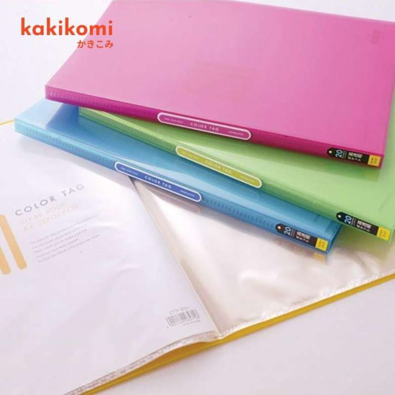Jual Kokuyo ColorTag Clear Book Map File Folder Dokumen A4 40 Pocket di ...