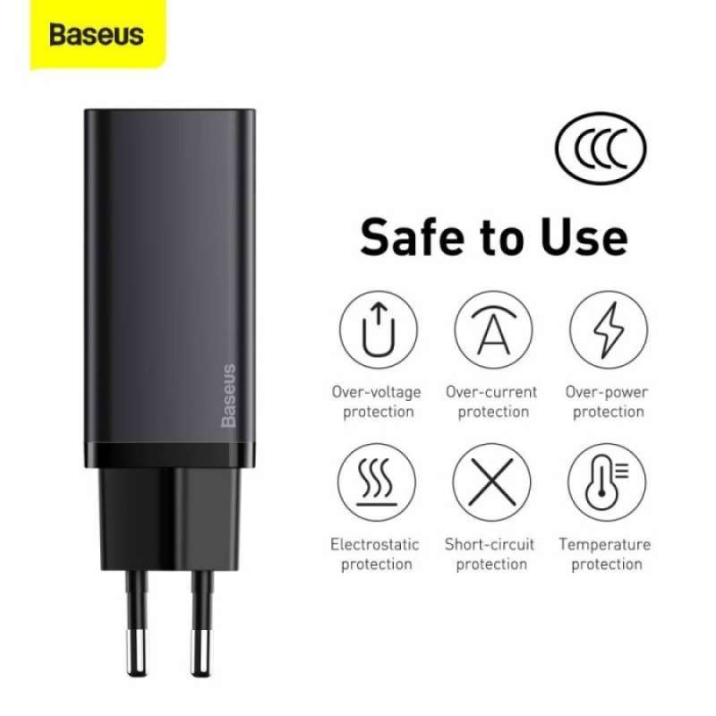 Promo Adaptor Kepala Charger Baseus Gan2 Lite 65W Type C + C Quick ...