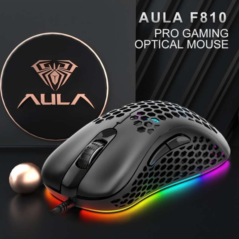 Promo Mouse Gaming AULA F-810|F810 Honey Comb RGB -6400DPI-Macro ...