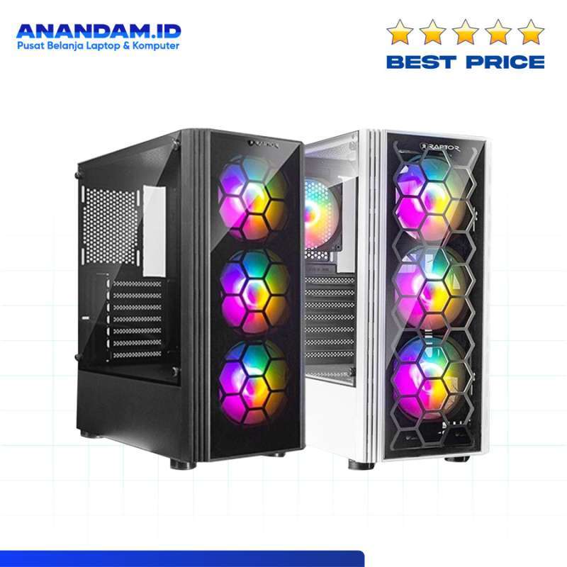 Jual Casing Power Up Raptor Black Strike 1631 Gaming Case ATX include 3 ...