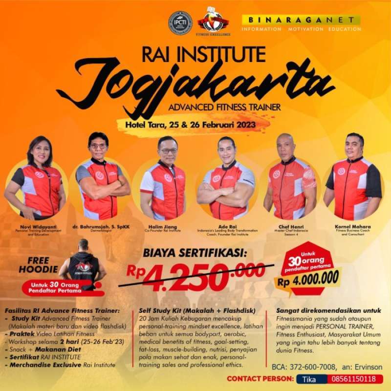 Jual Sertifikasi Personal Trainer Fitness Rai Institute Di Seller