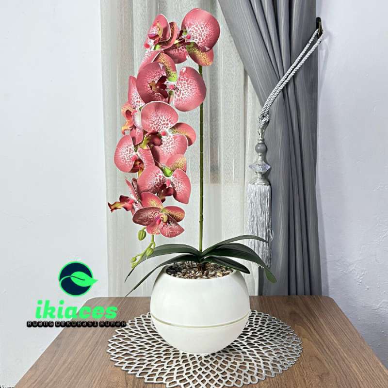 Promo ANGGREK ARTIFICIAL LATEX BUNGA ANGGREK POT HIAS DEKORASI BUNGA ...