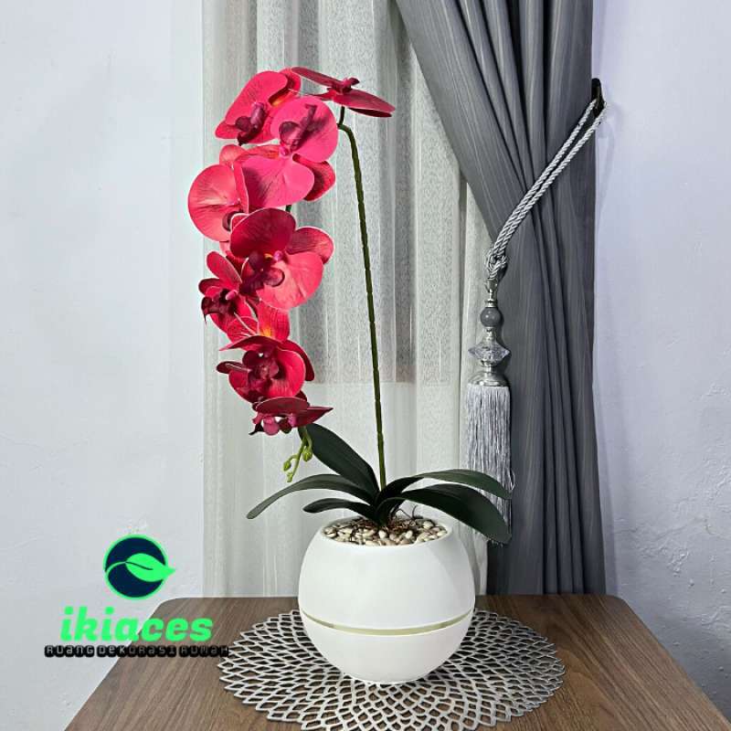 Promo ANGGREK ARTIFICIAL LATEX BUNGA ANGGREK POT HIAS DEKORASI BUNGA ...