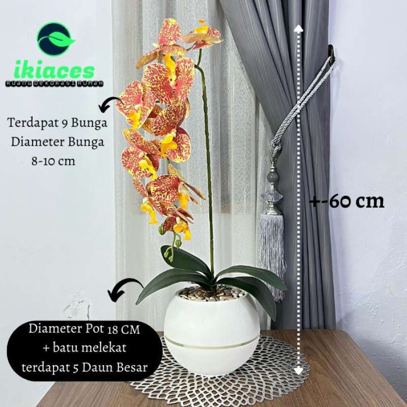 Promo ANGGREK ARTIFICIAL LATEX BUNGA ANGGREK POT HIAS DEKORASI BUNGA ...