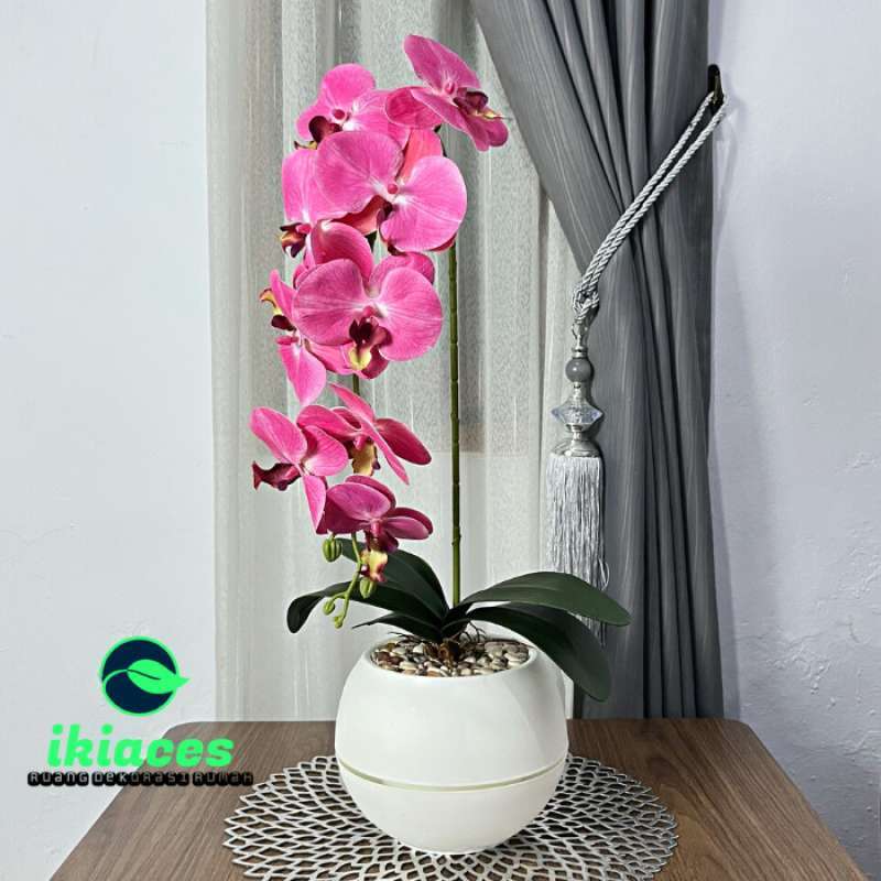 Promo ANGGREK ARTIFICIAL LATEX BUNGA ANGGREK POT HIAS DEKORASI BUNGA ...