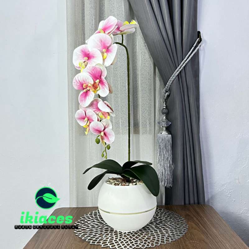 Promo ANGGREK ARTIFICIAL LATEX BUNGA ANGGREK POT HIAS DEKORASI BUNGA ...
