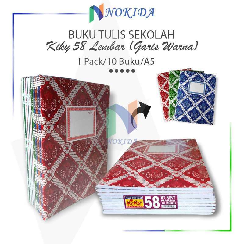 Jual Nokida Buku Tulis Kiky 58 Lembar 1 Pack [A5/Kwarto] / Buku Sampul ...
