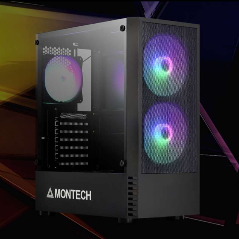 Promo MONTECH X2 MESH BLACK ATX TEMPERED GLASS PC CASE CASING GAMING ...