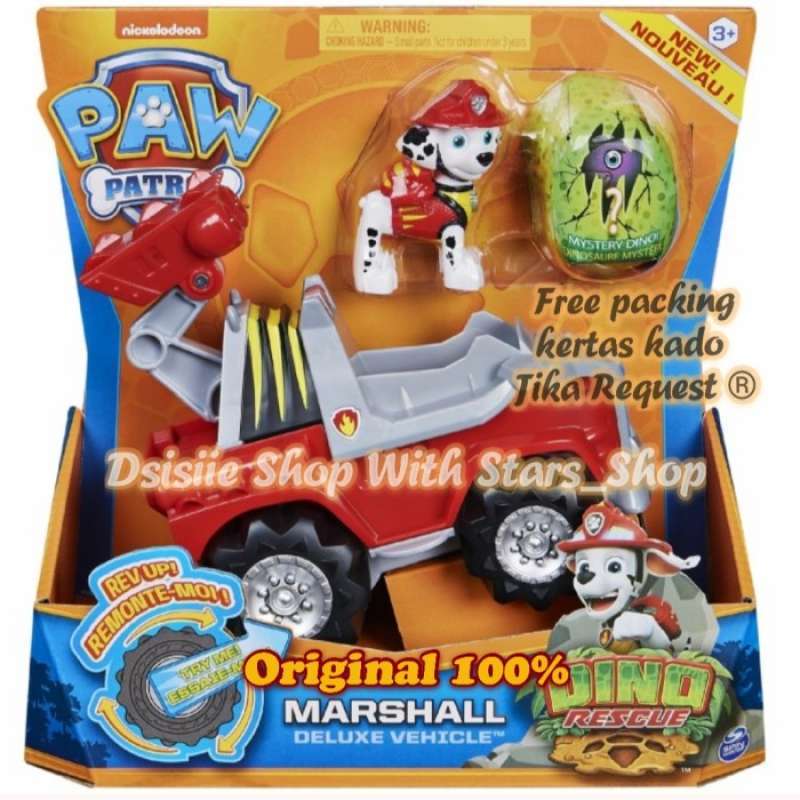 Promo Paw Patrol Dino Rescue Marshall Deluxe Vehicle Rev Up Remonte ...