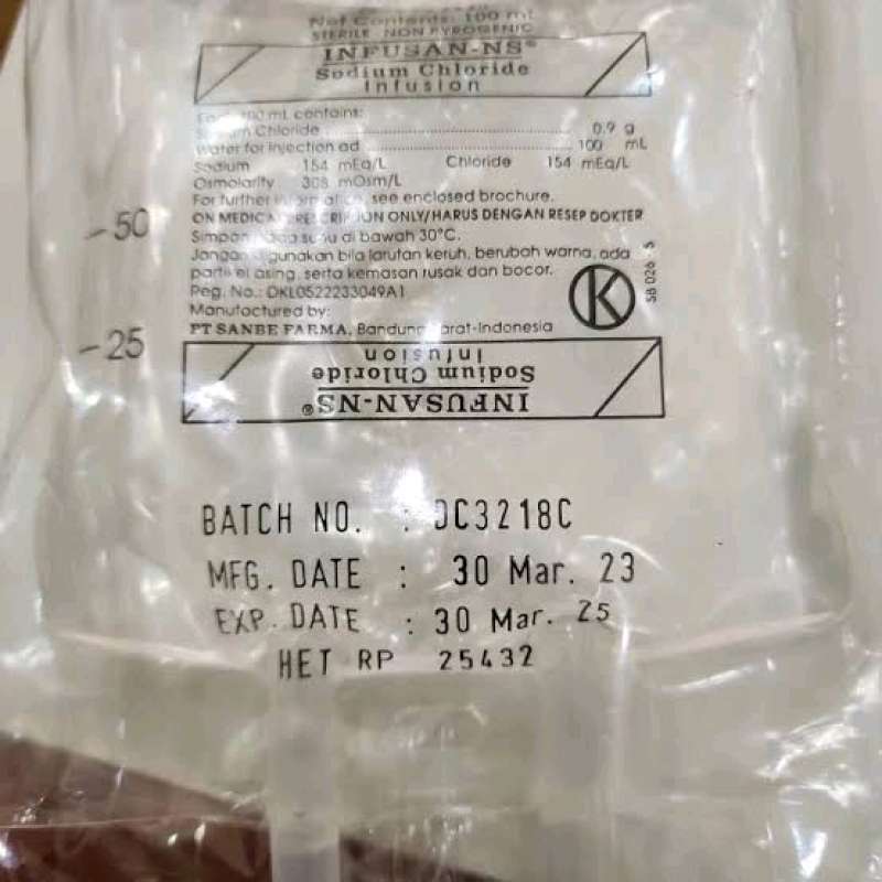 Jual Sanbe Nacl NS 100 ml Infus di Seller Apotek Balanak - Kayu Manis ...
